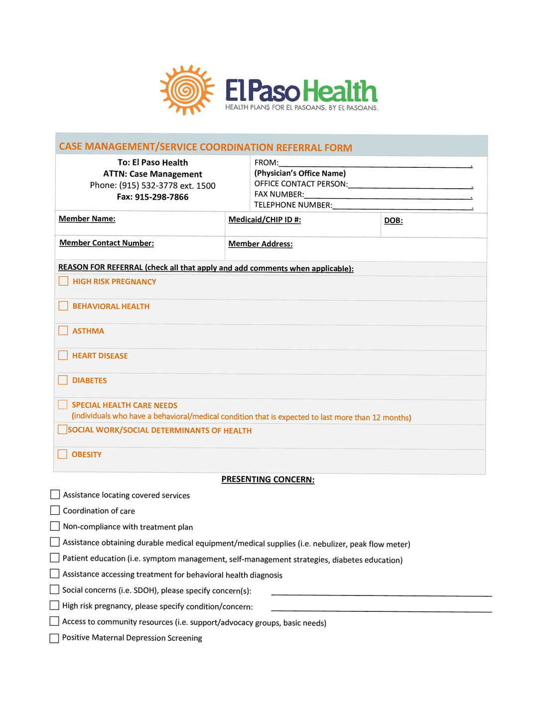 Case Management Program | El Paso Health